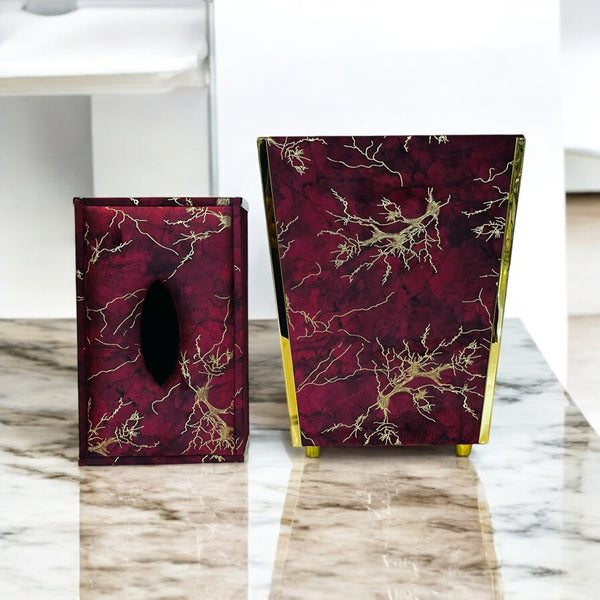 Wooden Tissue Box & Dustbin Set – Click 2 Cart